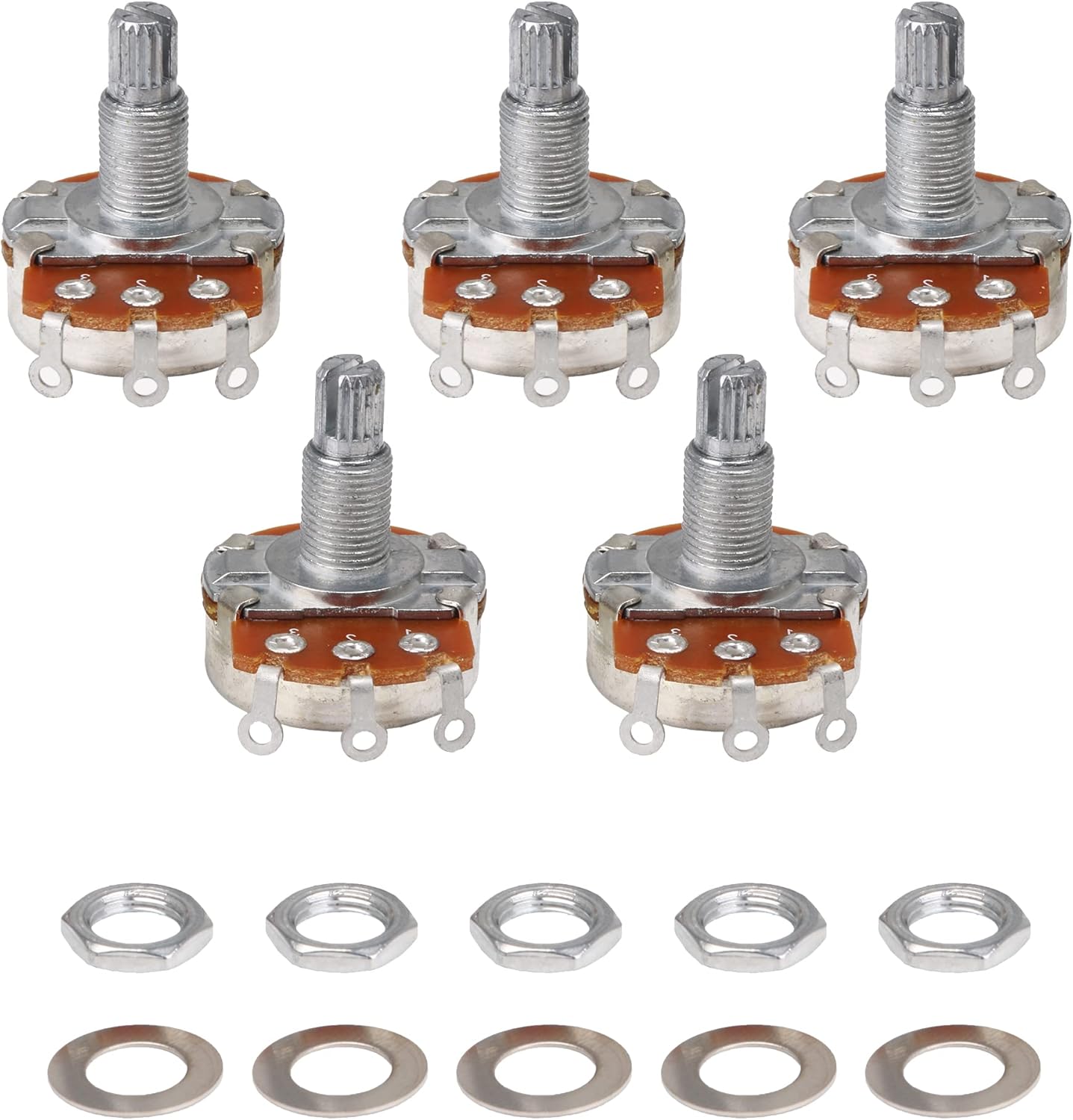 Amazon.com: 5 Pieces Audio Pots Tone 500K Electric Large Pots with ...