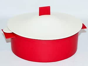 Tupperware Microsteamer 6 Cup Round Microwave Steamer Red Ivory ...