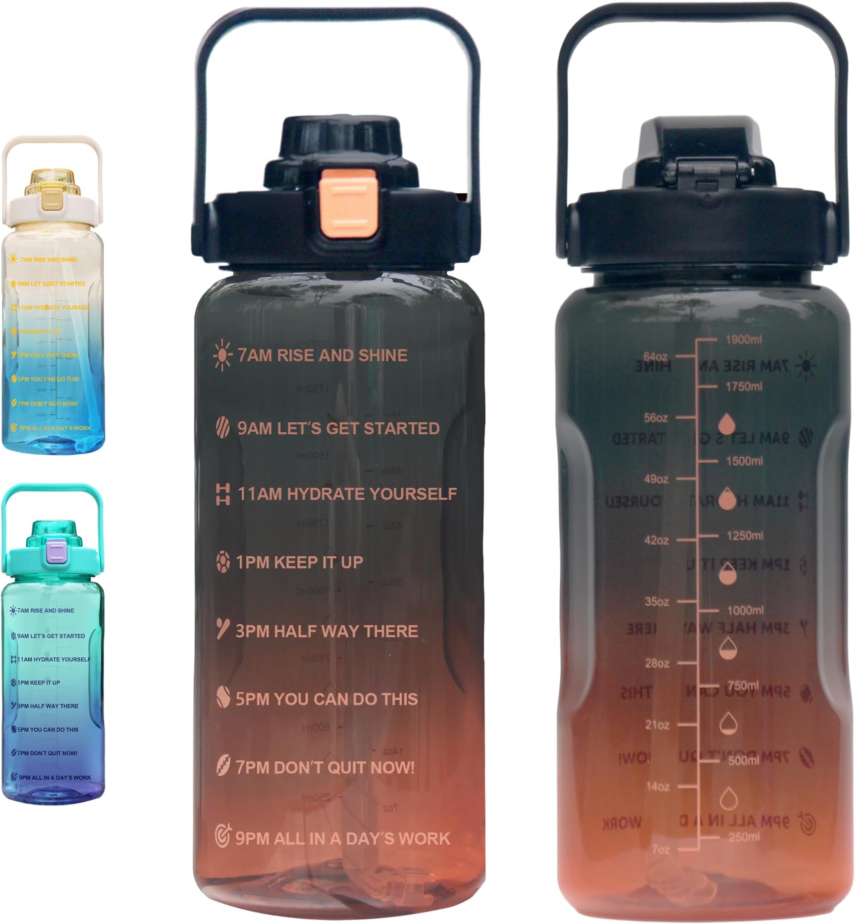 Amazon.com: Life Bottle 1 Gallon Water Bottle with Straw Lid and Chug ...