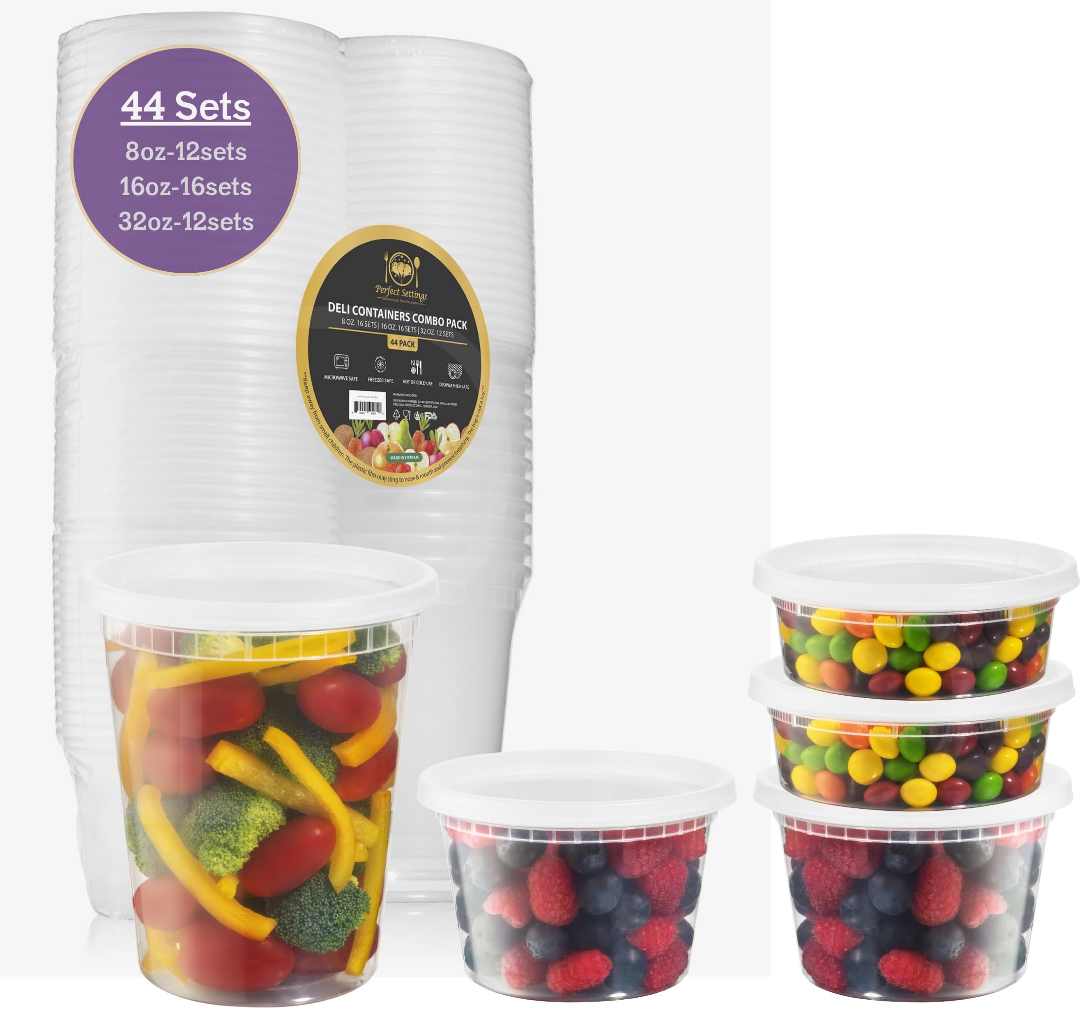 Amazon.com: 1790 Plastic Food Storage Containers with Lids for use in ...