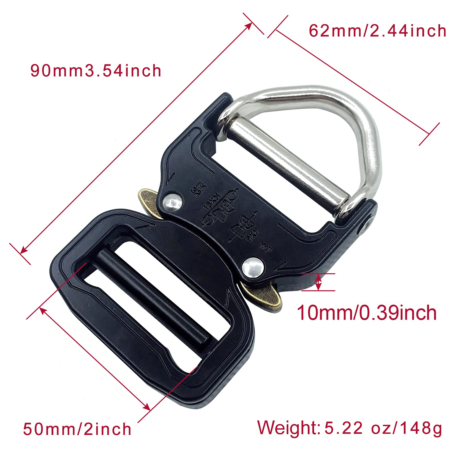 Snapklik.com : Metal Buckle 45mm/1.75" D-Ring Heavy Duty Tactical Belt ...