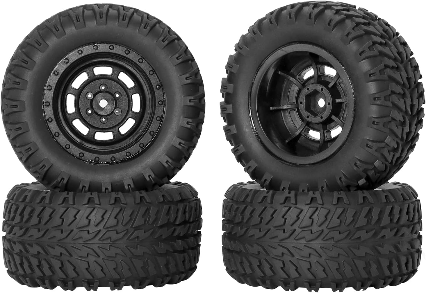 Amazon.com: Vgoohobby OD 2.7" Rubber Tires & Plastic Wheel Rims ...