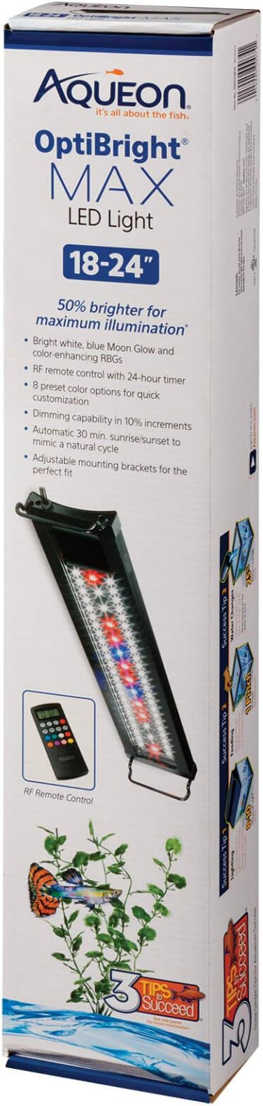Aqueon OptiBright MAX LED Light, 18 to 24 Inches, Remote Control ...