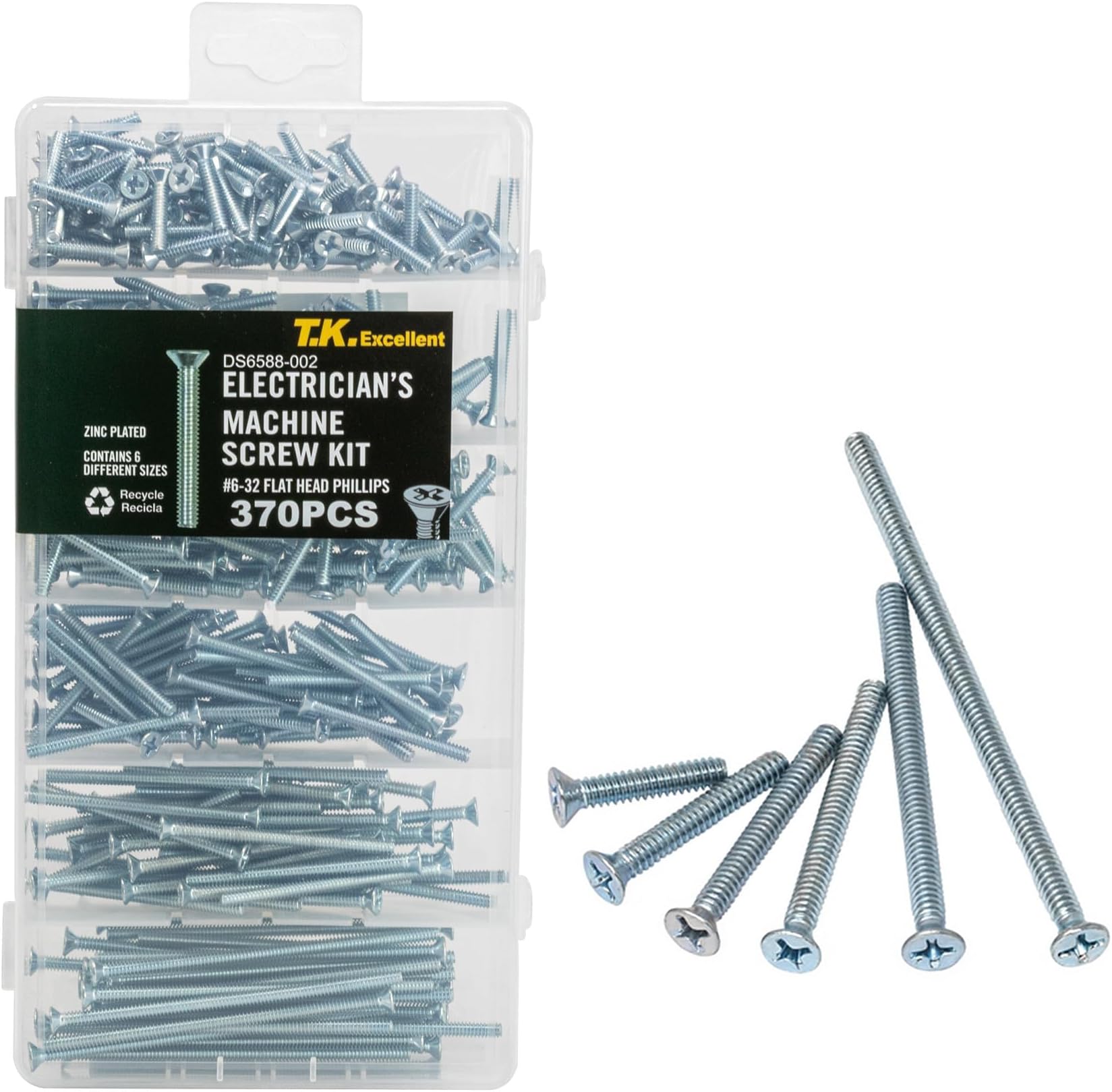 Amazon.com: L.H. Dottie 832PS Machine Screw Kit, Round Head, 8-32 TPI ...