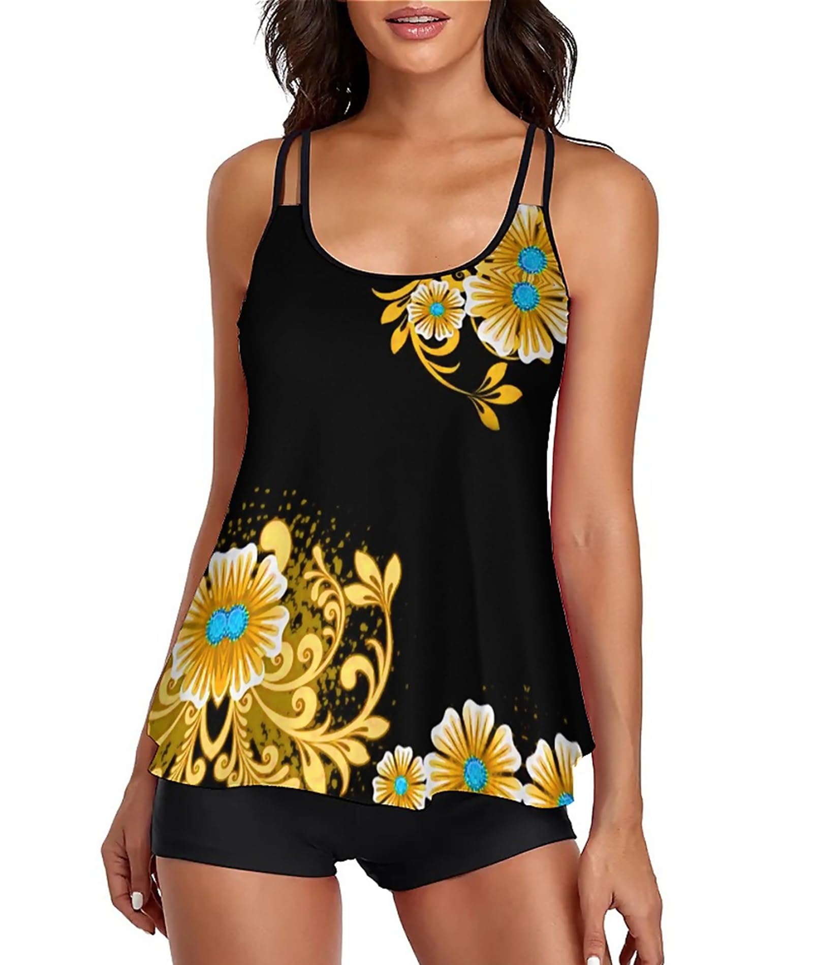 Snapklik.com : Urchics Womens 2024 Tankini Swimsuit Tummy Control Flowy ...