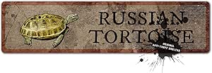 Amazon.com: Russian Tortoise Metal Sign Animal Wall Art Tortoises Tin ...