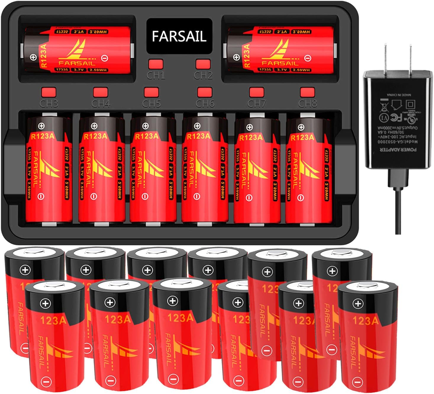 Amazon.com: 123A Rechargeable Batteries, 20-Pack 800mAH 3.7V Batteries ...