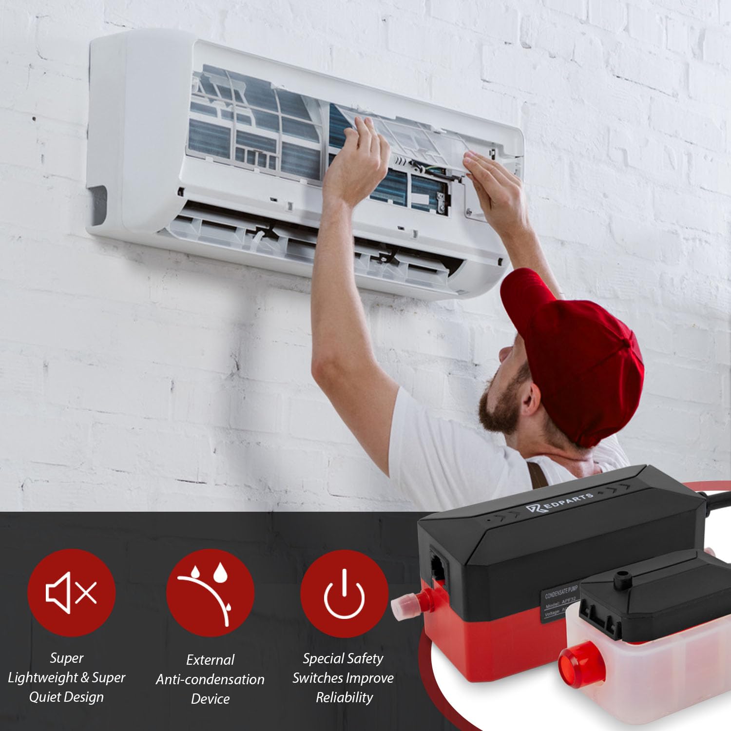 Snapklik.com : Mini-Split Condensate Pump Max Flow 9.6 GPH