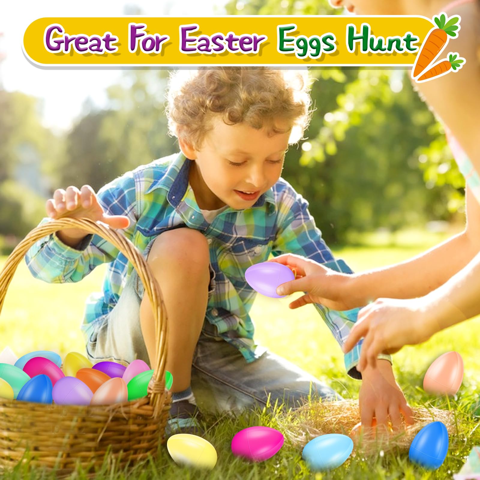 Snapklik.com : 50Pcs Plastic Fillable Easter Eggs,Assorted Colorful Easter Eggs Bulk For Egg ...