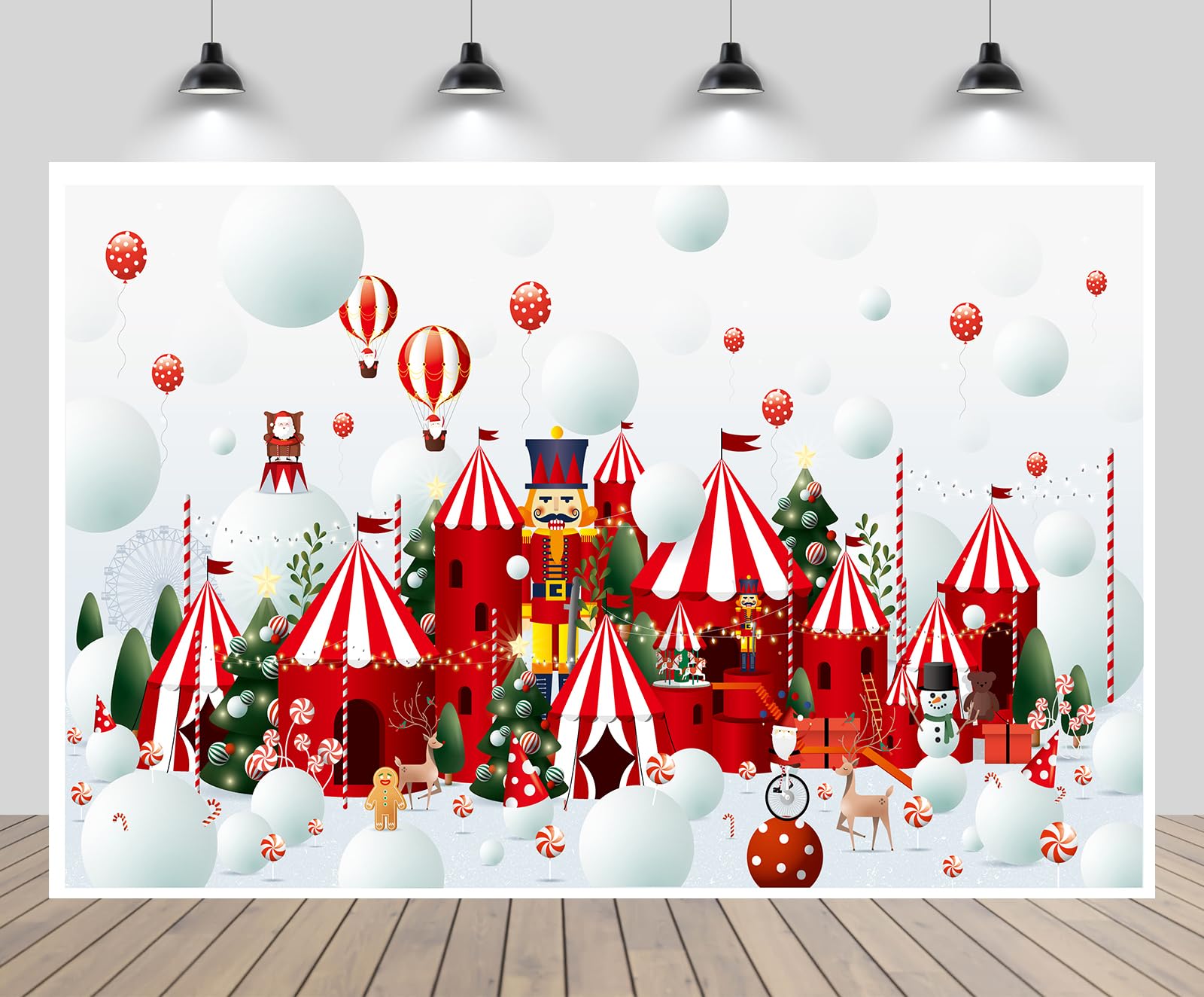 Amazon.com : CHNYWORK 7x5ft Cartoon Christmas Backdrop Nutcracker ...