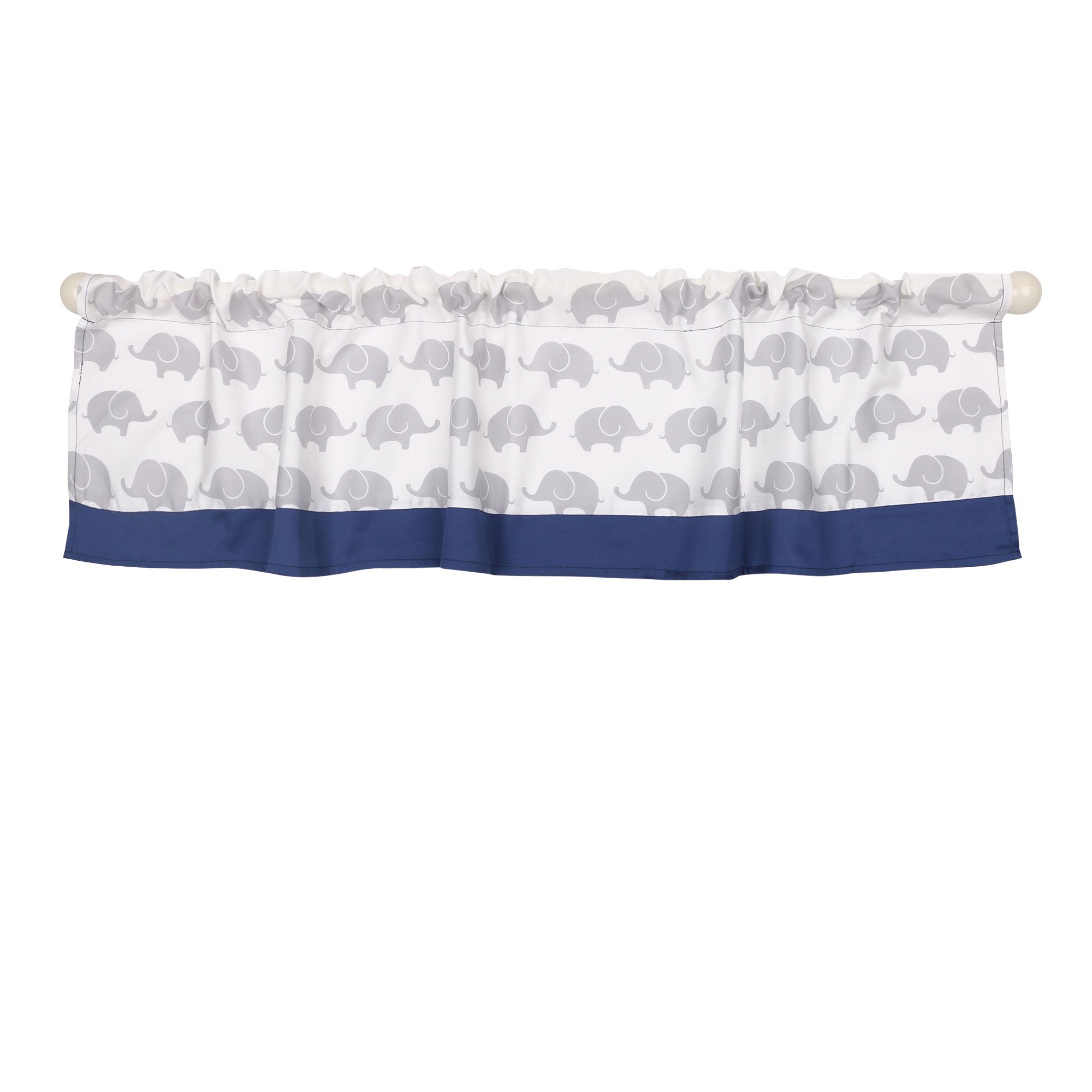 Amazon.com: Grey and Navy Elephant Print Window Valance by The Peanut ...