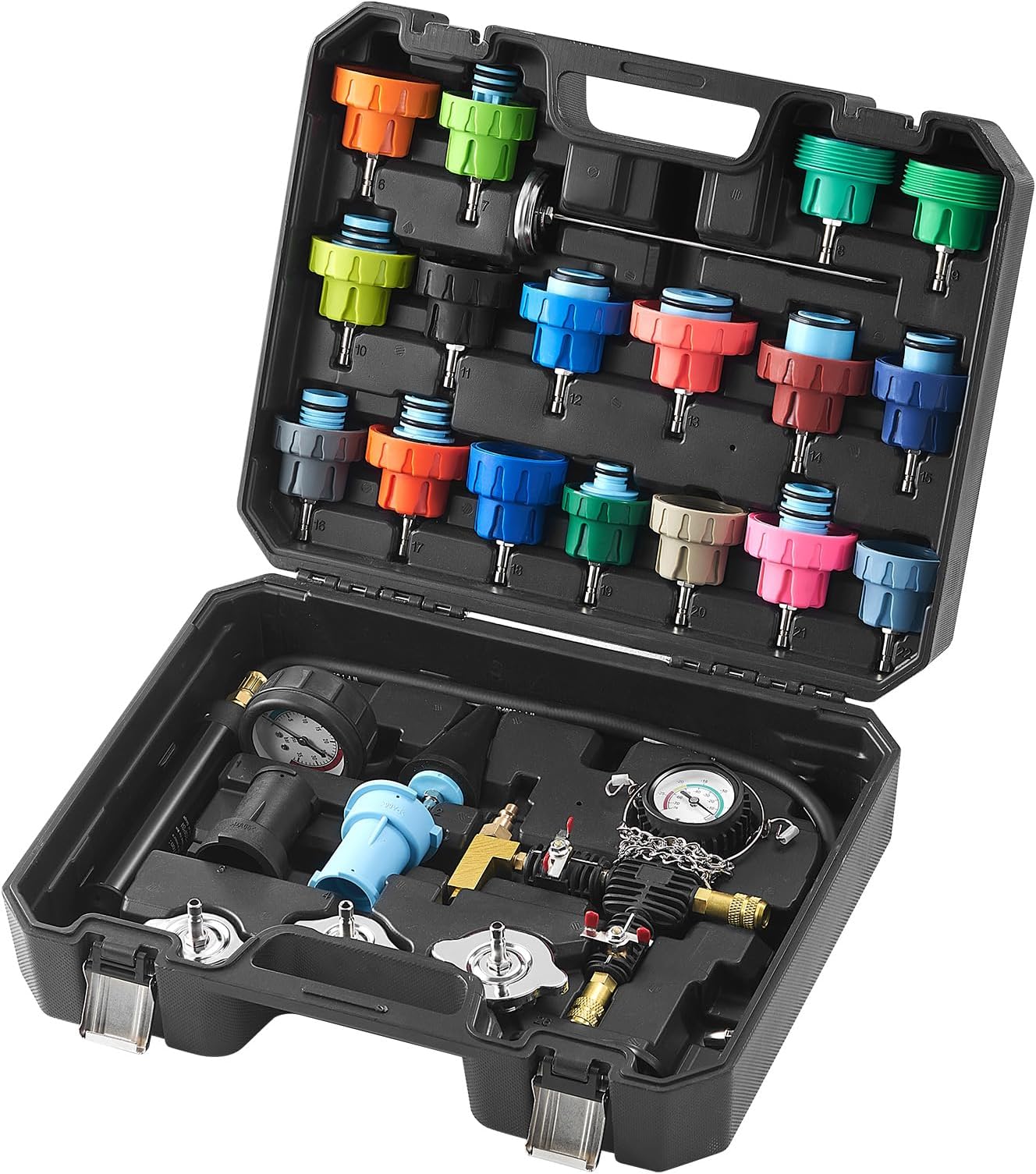 VEVOR 28 pcs Universal Radiator Pressure Tester Kit, Coolant Pressure ...