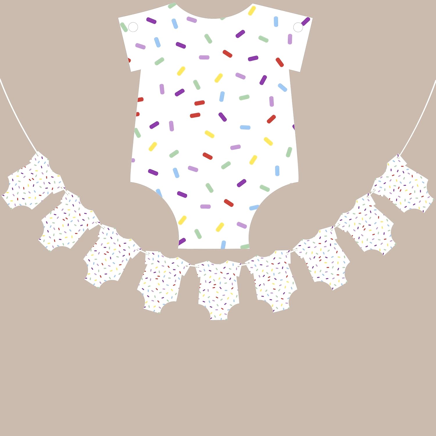 Amazon.com: Sprinkle Baby Shower Onesie Banner, Confetti Onesie Decor ...