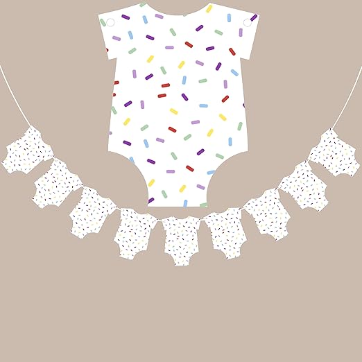 Amazon.com: Sprinkle Baby Shower Onesie Banner, Confetti Onesie Decor ...