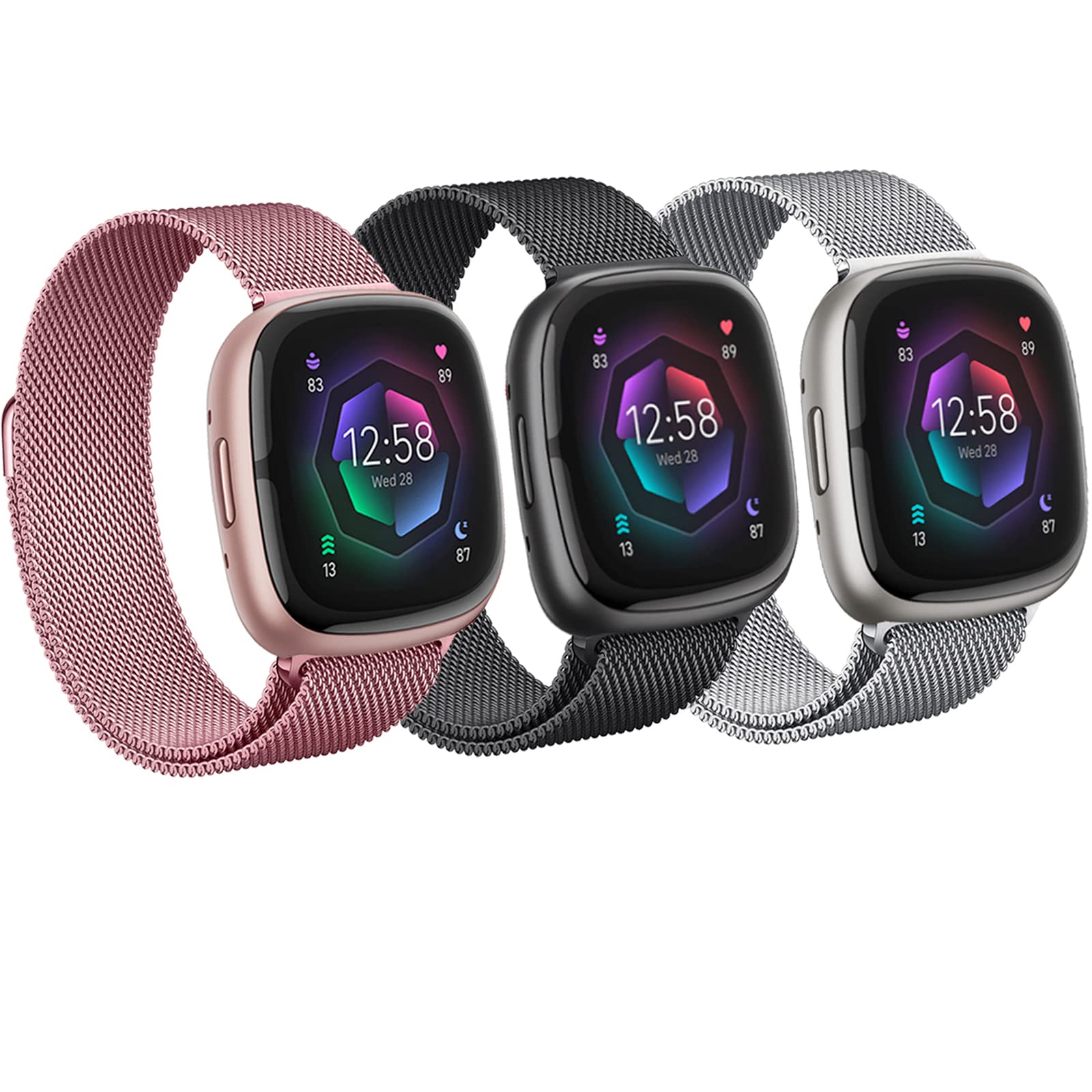 Amazon.com: Band for Fitbit Versa 4 & Versa 3 Bands/Fitbit Sense 2 ...