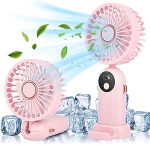 Amazon.com: HGNN Handheld Fan, Pink Portable Fan Mini Desk Fan 90 ...