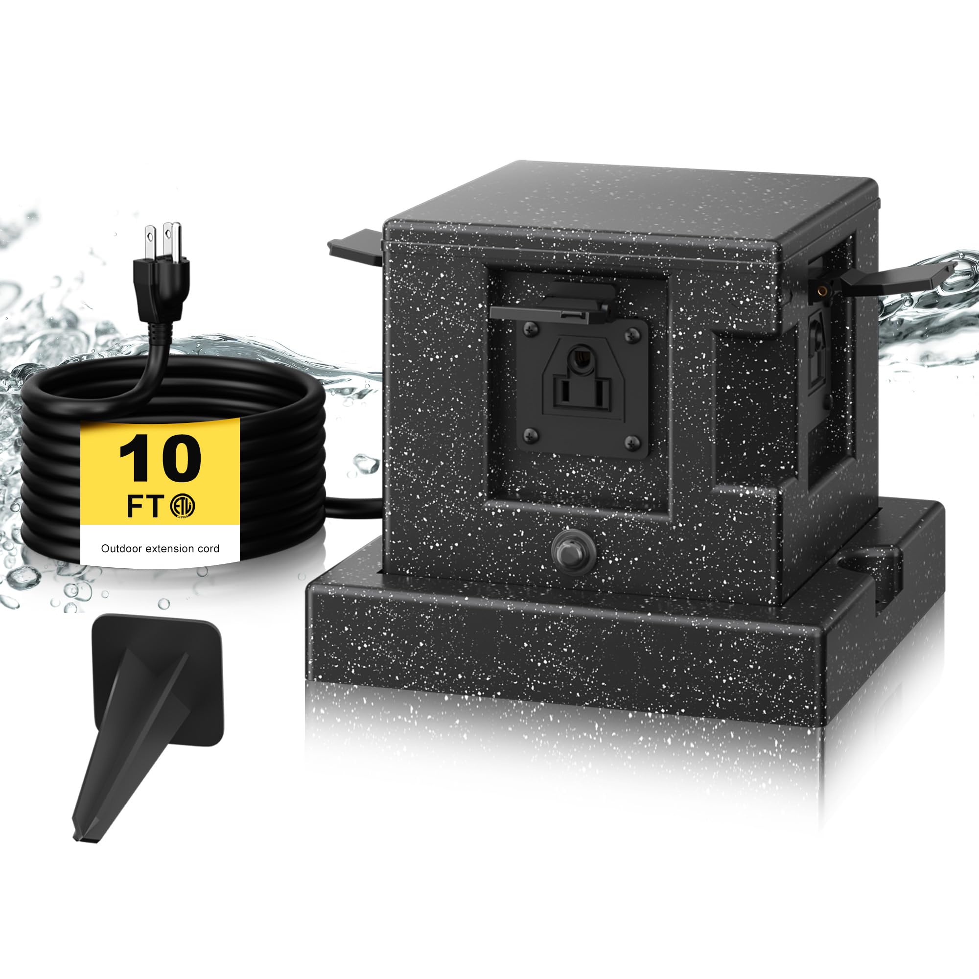 Amazon.com: Outdoor Multi Socket with Stake Weatherproof, 4 Wide ...