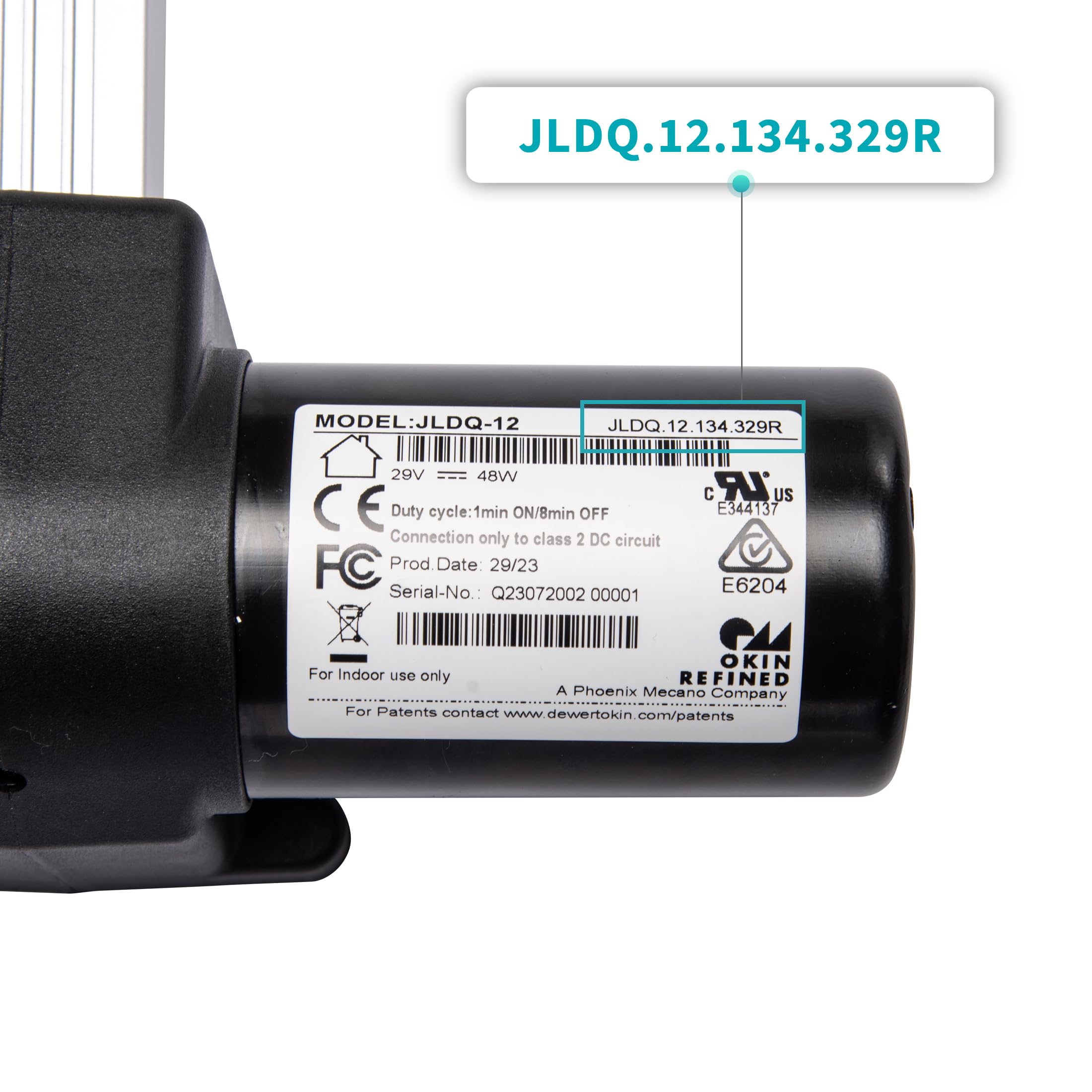 Okin Refined-R Power Recliner Motor Model JLDQ-12 & JLDQ.12.134.329R ...