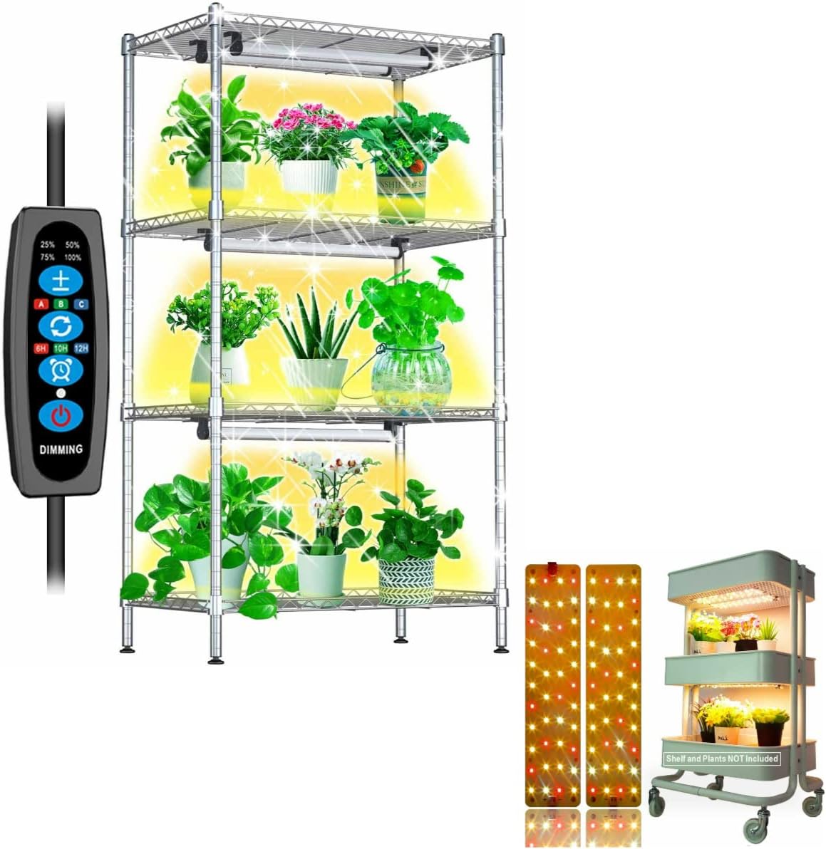 Amazon.com: DOMMIA Plant Stand with Grow Light, Full Spectrum Plant ...