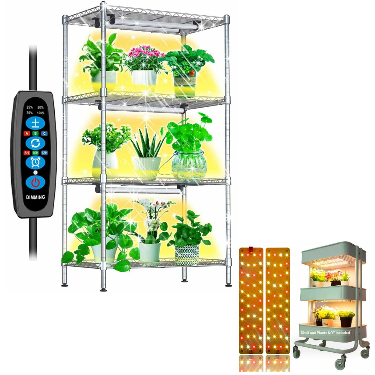 Amazon.com: DOMMIA Plant Stand with Grow Light, Full Spectrum Plant ...