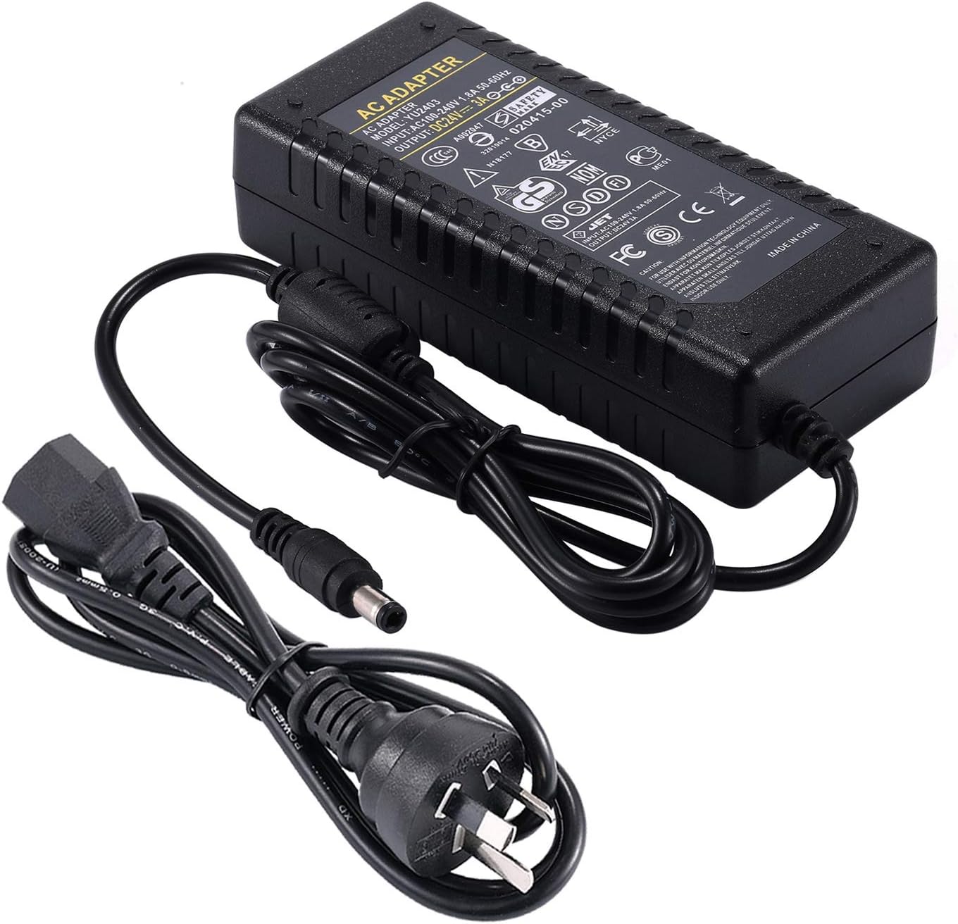 SHNITPWR 24V Power Supply 3A 72W AC/DC Adapter 100V~240V AC to DC 24 Volt 72W 3amp 2.7A 2.5A 2A ...