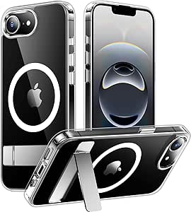 Amazon.com: Temdan Magnetic Compatible with iPhone 16E Case, [Built-in Invisible Kickstand ...