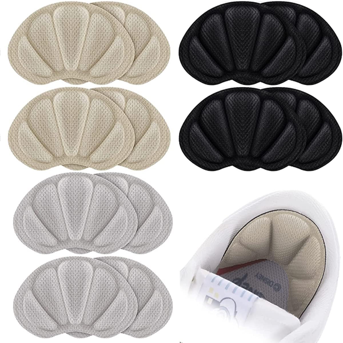 Amazon.com: 6 Pairs Hsathoac Back Of Heel Cushion Inserts, Soft Mesh ...