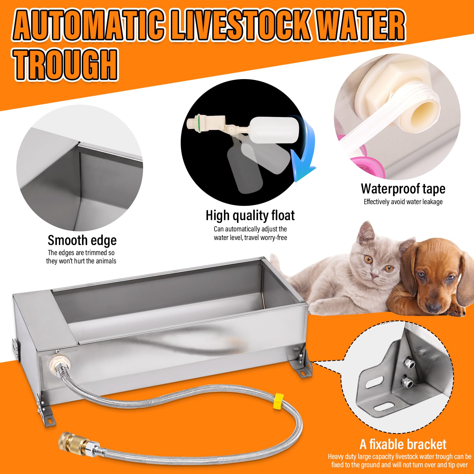 Goat Water Trough Automatic Livestock Water Trough, Stainless Steel ...