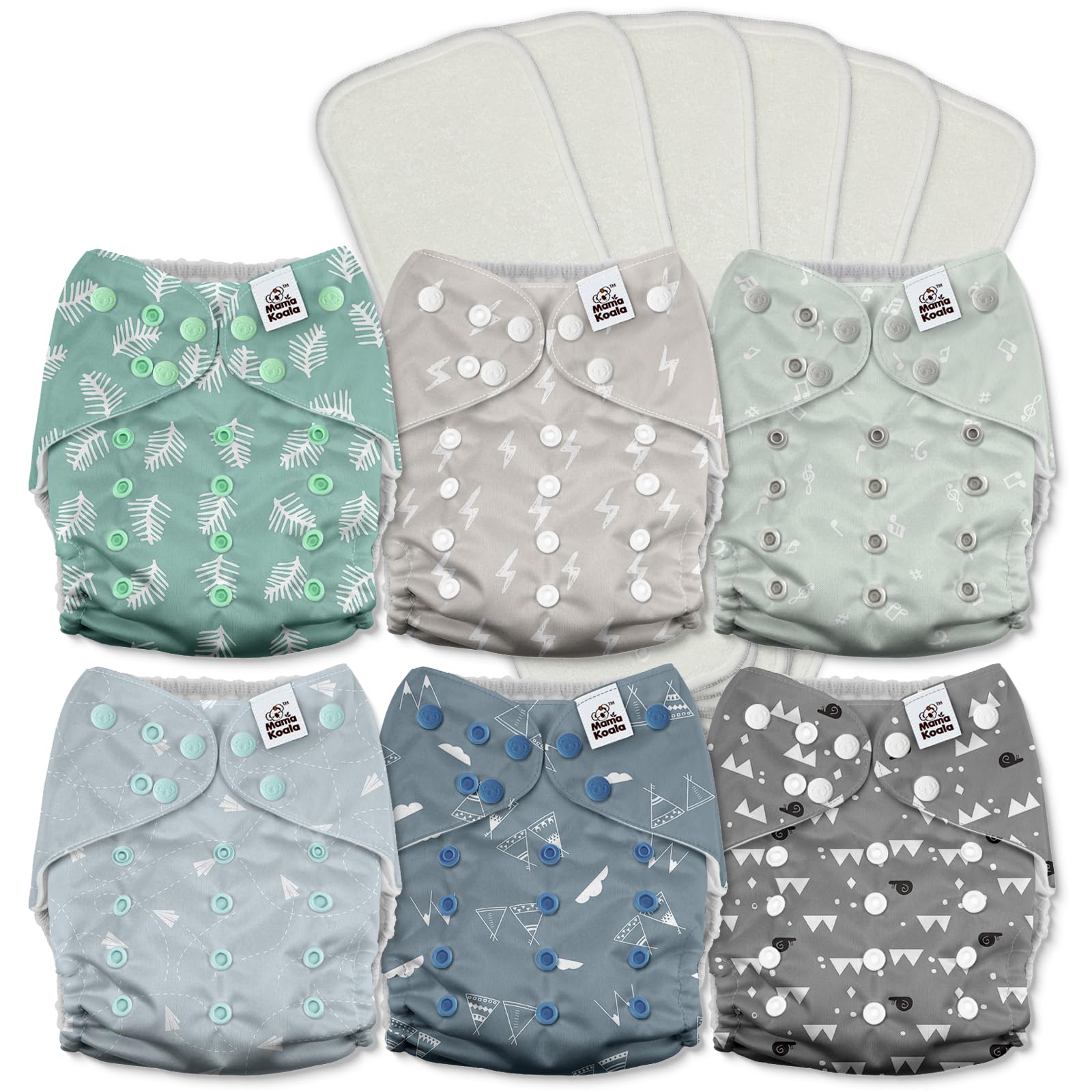 Amazon.com: Mama Koala 3.0 Pocket Cloth Diapers for Babies with AWJ ...