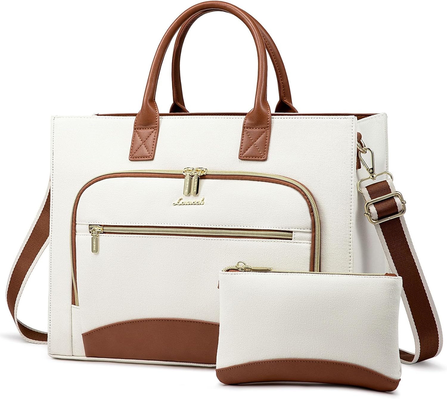 Amazon.com: LOVEVOOK Laptop Bag for Women 15.6 inch Canvas Laptop Tote ...