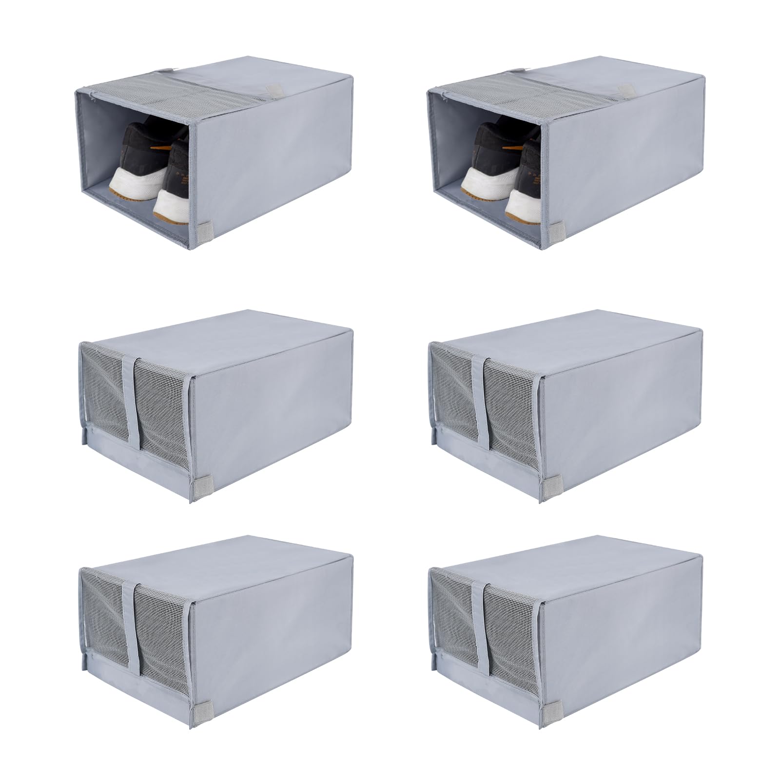 Amazon.com: Surblue Shoe Storage Boxes Foldable Shoe Box Organizer with ...