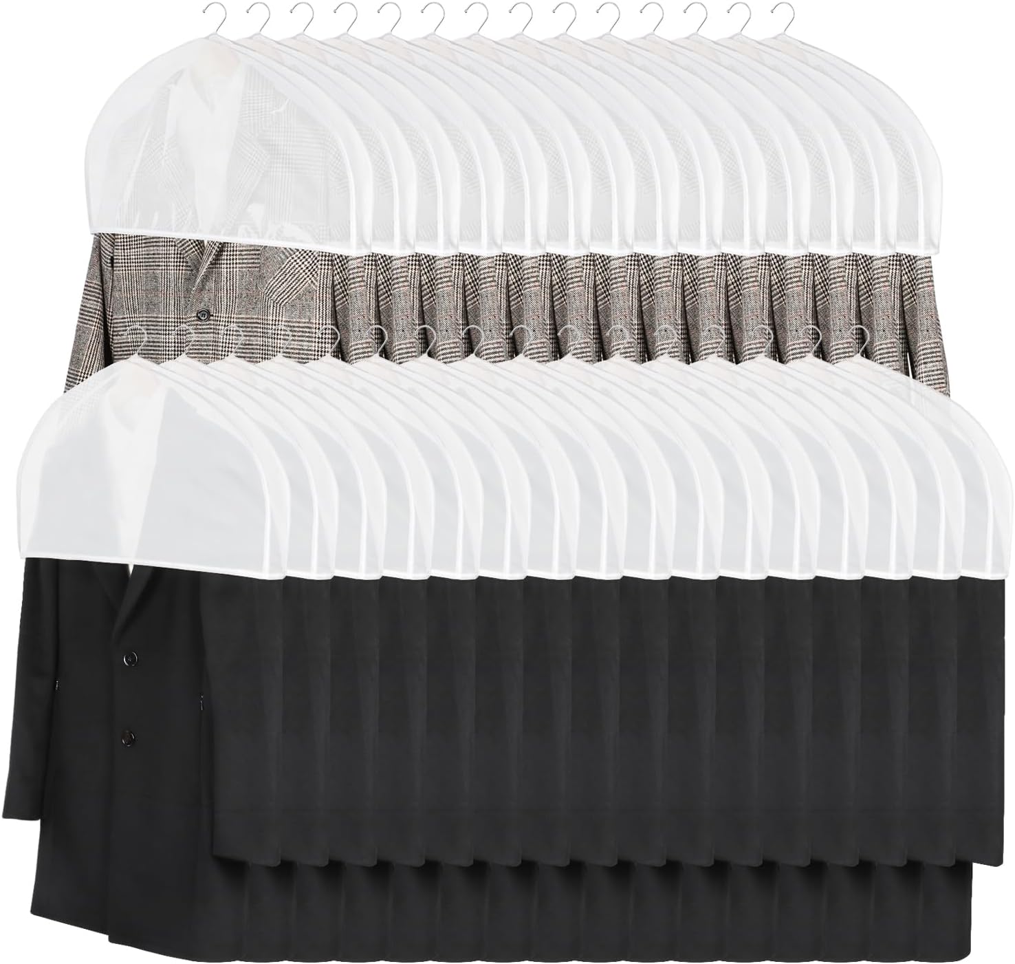 Amazon.com: Clear Vinyl Shoulder Covers Closet Suit Protects Storage ...