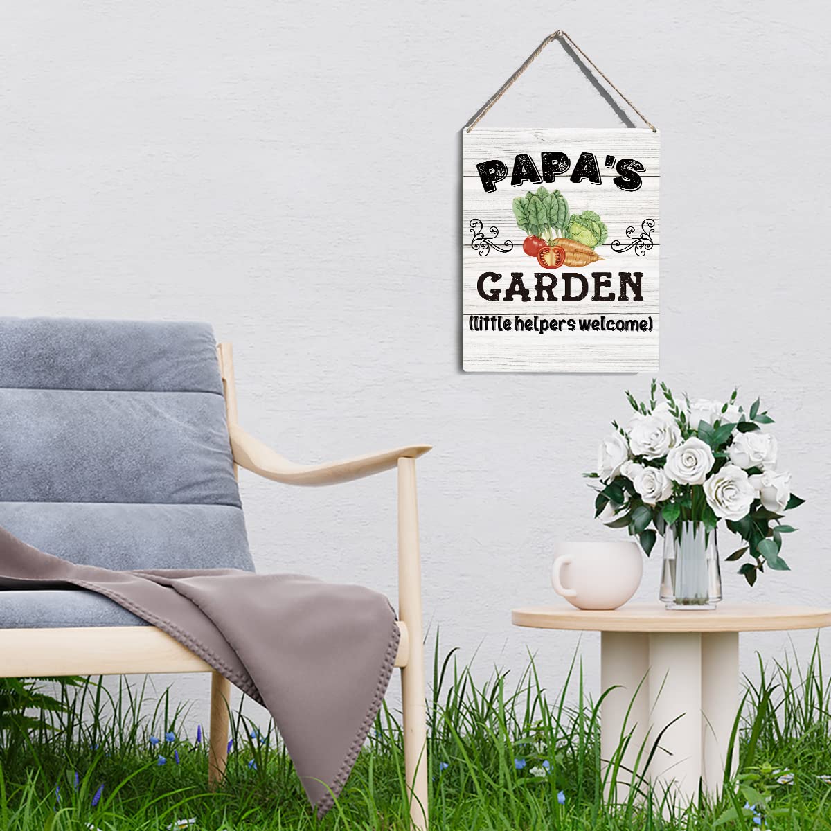 Snapklik.com : Farmhouse Papas Garden Wooden Sign Wall Decor Rustic ...