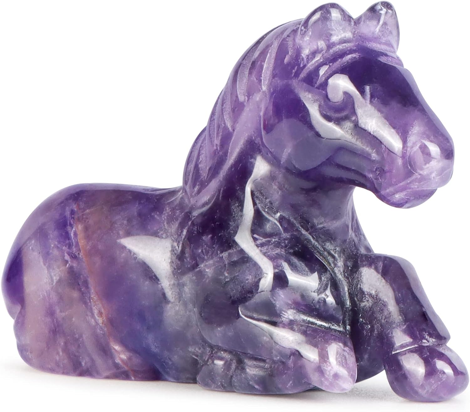 Amazon.com: LEADGEM Amethyst Lucky Horse Figurine 2" Hand Carved ...