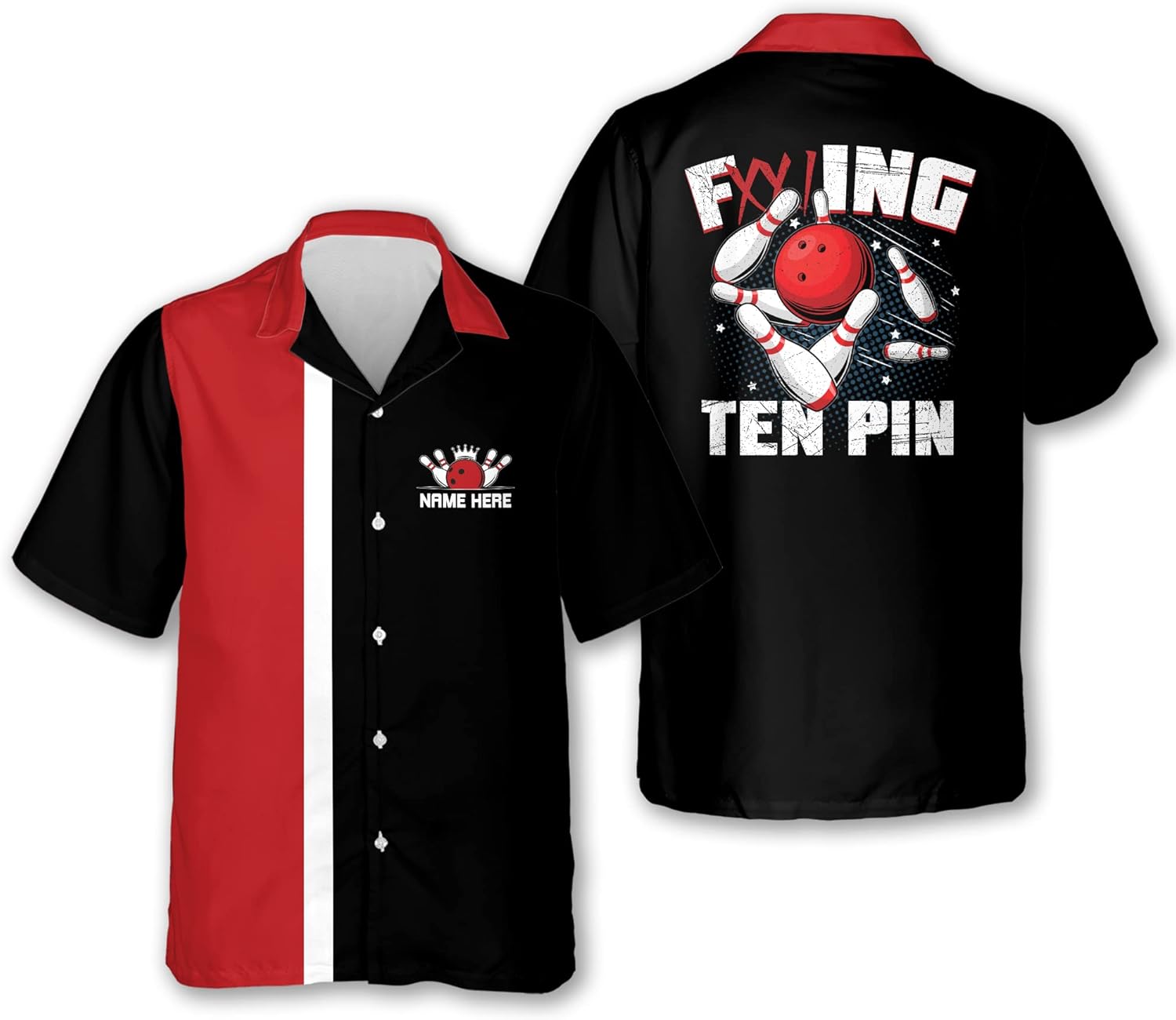Amazon.com: TEEMAN Custom Funny Bowling Shirts with Name, Personalized ...