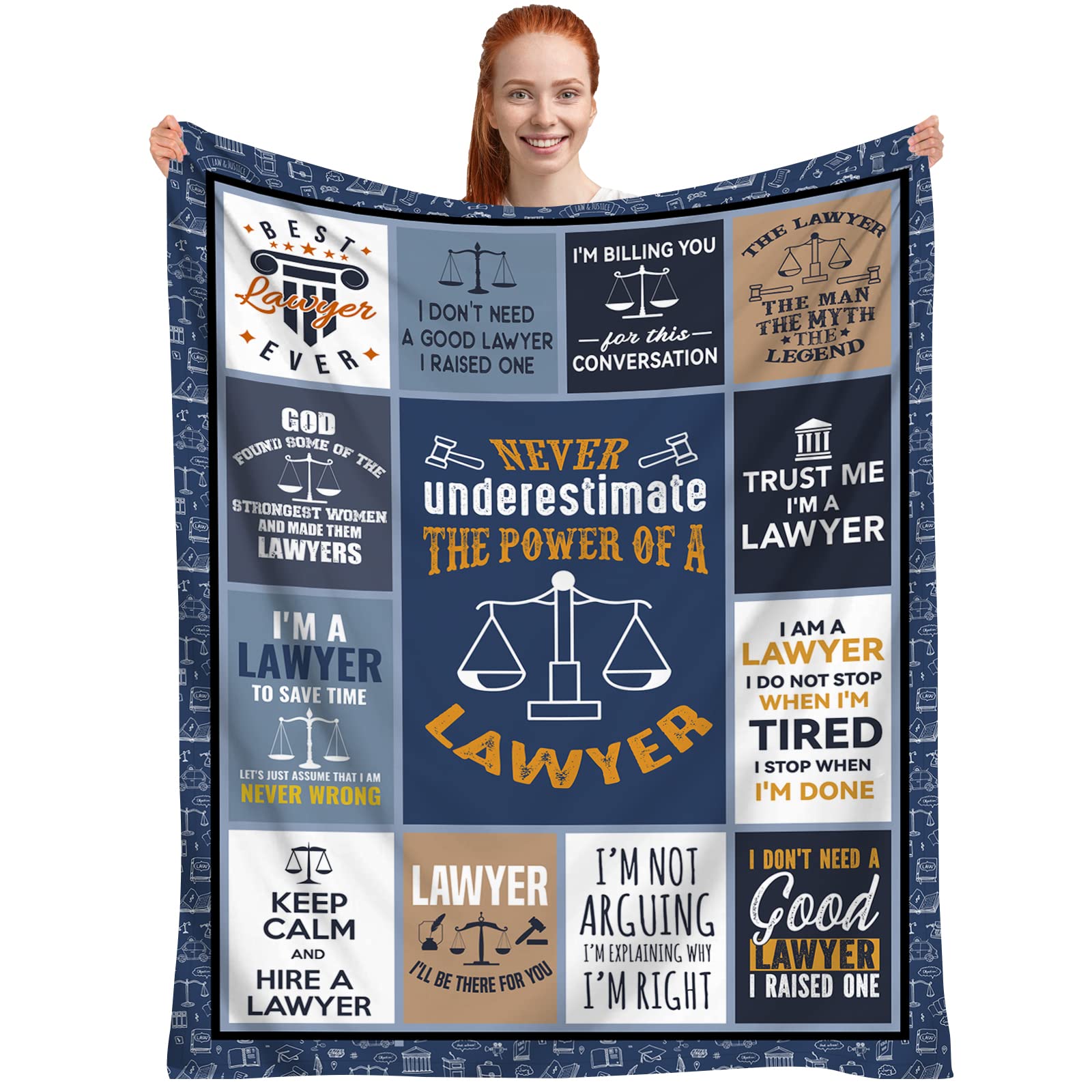 Amazon.com: HK97 Lawyer Gifts for Women Men, Blue Scales of Justice ...