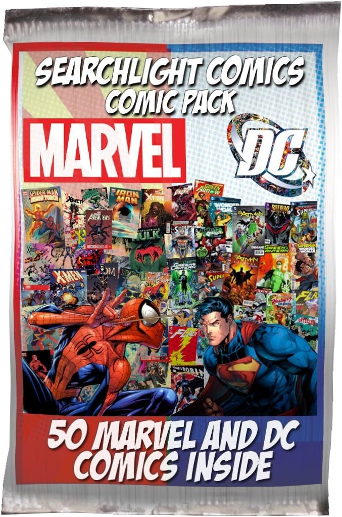 Amazon.com: Searchlight Comics 50 Comic bundle with 25 Marvel and 25 DC ...