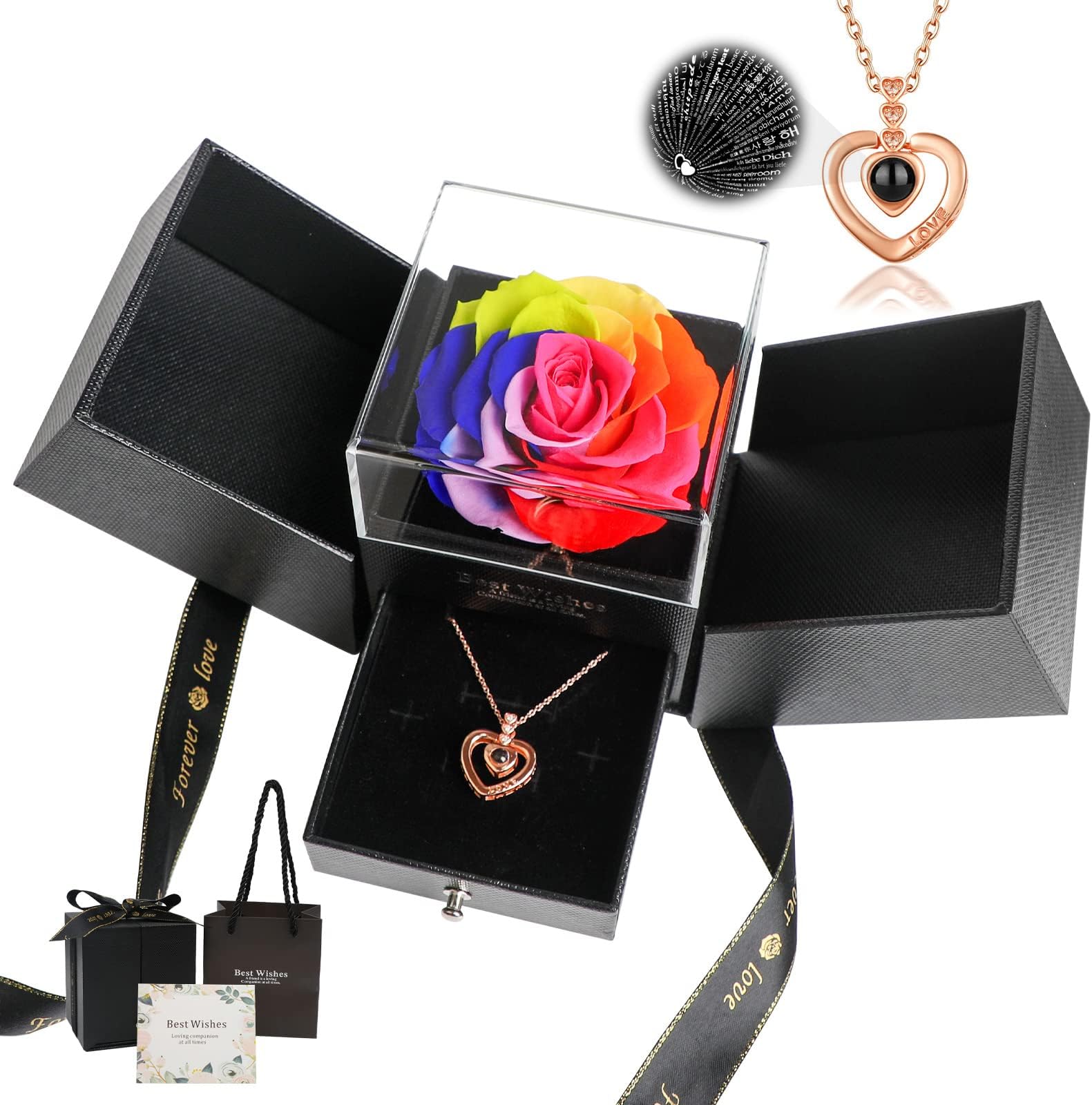 Amazon.com: Mothers Day Gifts - Red Rose with I Love You Necklace ...