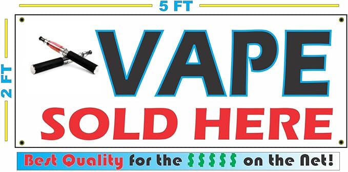 Amazon.com : Vape Sold Here 2x5 Banner Sign : Office Products