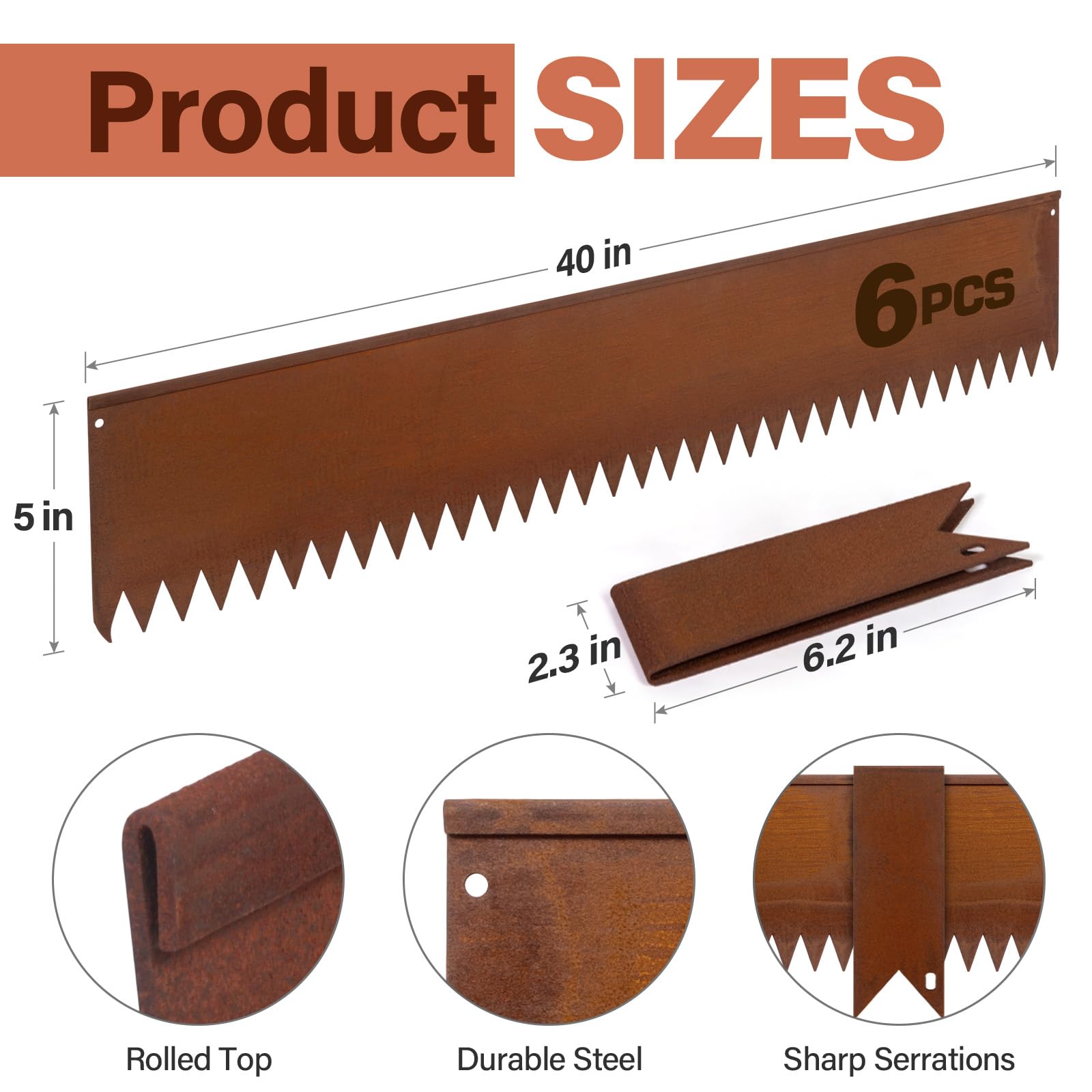 Snapklik.com : LAVEVE Landscape Edging Border - Pre-Rusted Galvanized ...