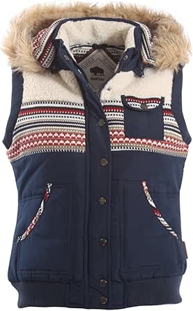 Amazon.com: Bellfield Women's Hartwood Sherpa Gilet 6 / XX-Small Navy ...