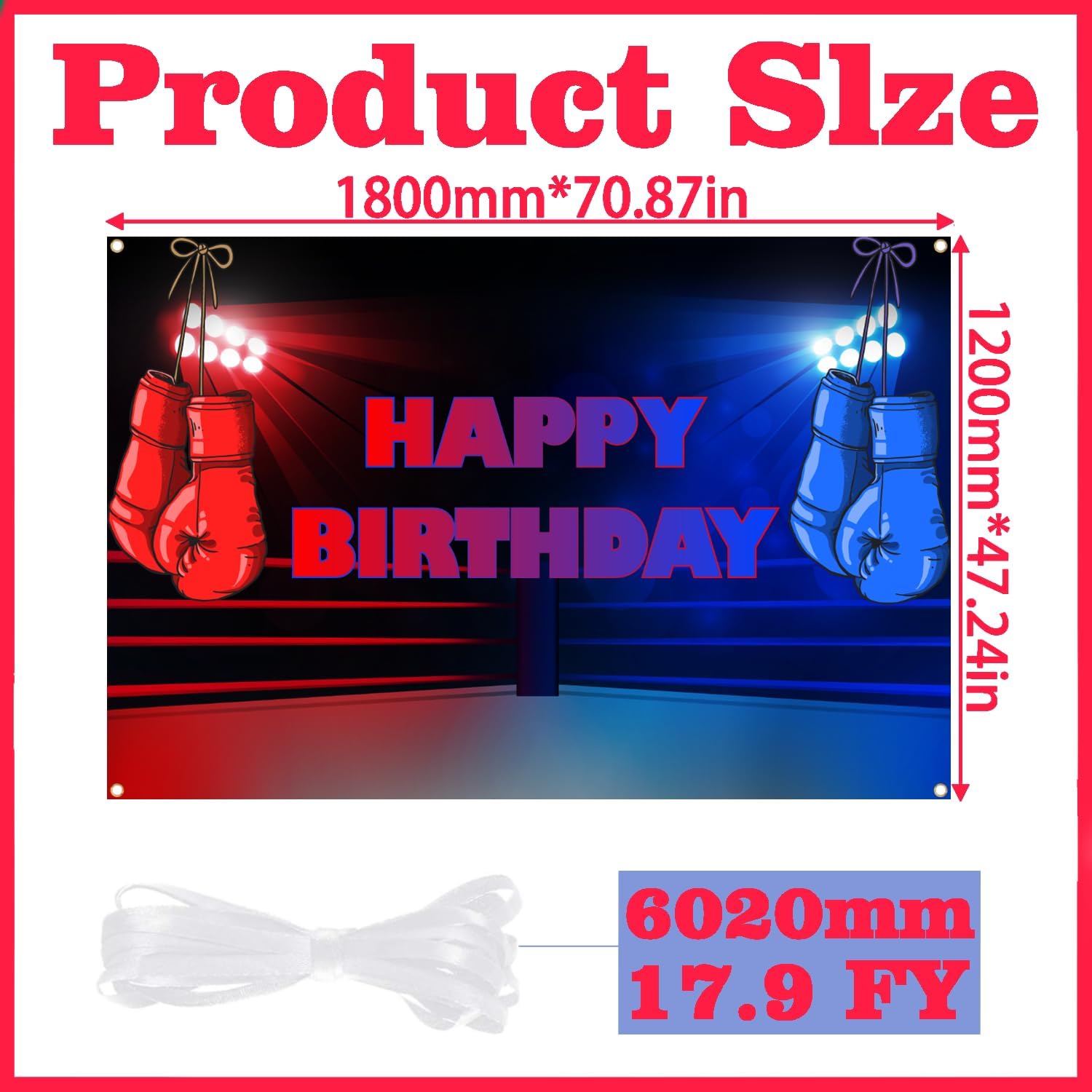 Fondo de fiesta de cumpleaños con temática de boxeo, ideal para fiestas ...