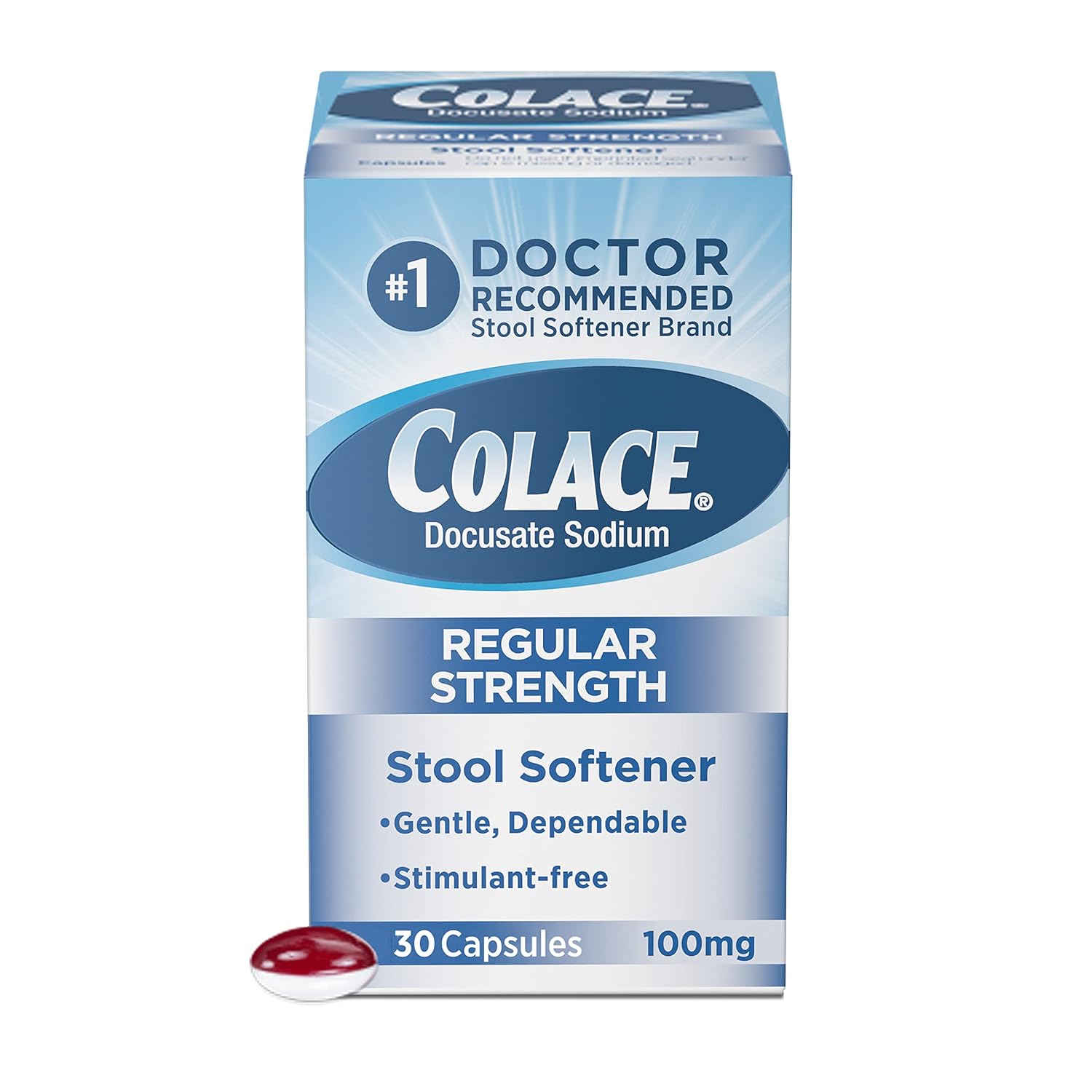 Amazon.com : Colace 100 mg, 30 ct : Cough Medications : Health & Household