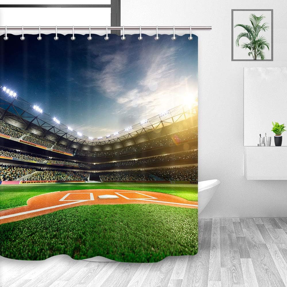 Amazon.com: DYNH Sports Field Shower Curtain, Professional Baseball ...