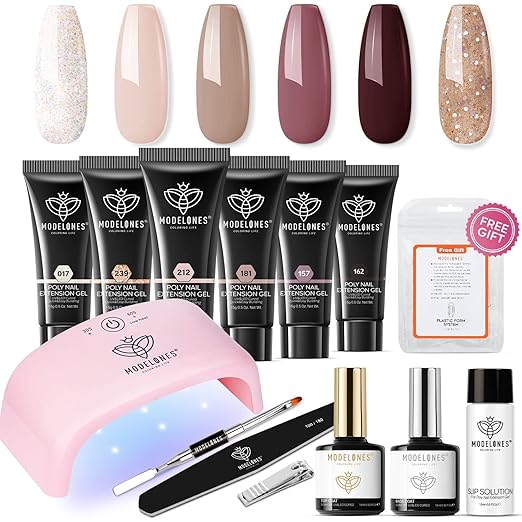 Modelones Polygel Starter Set mit UV Lamp 20W Poly Gel Nägel Selber Set ...