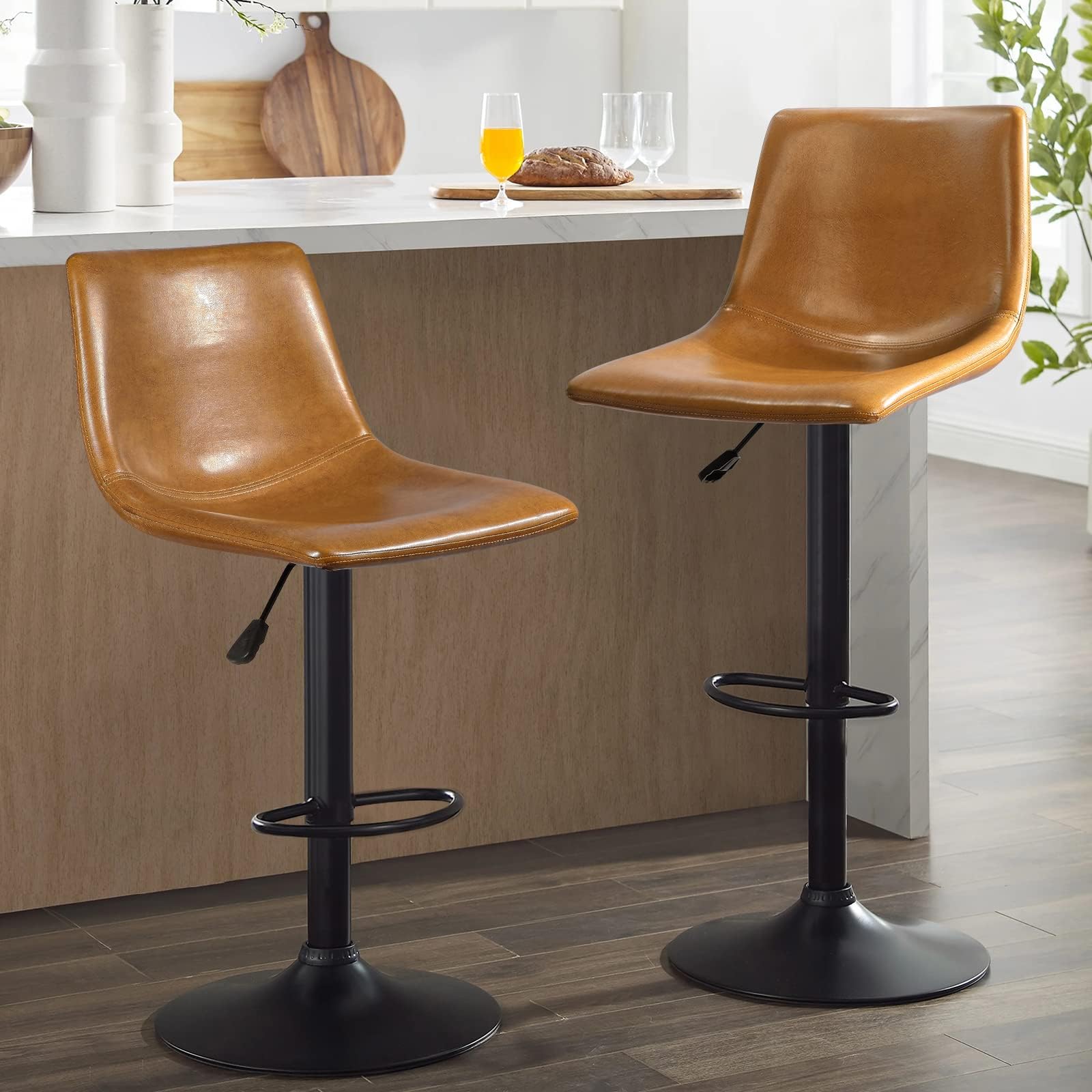 Amazon.com: CIMOO Adjustable Bar Stools Swivel Counter Height Stool ...