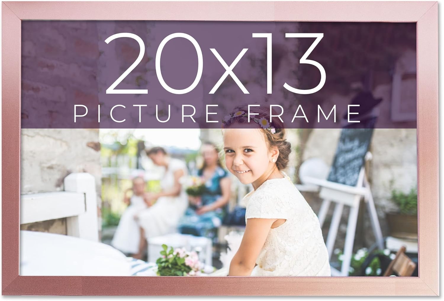 Amazon.com - 20x13 Frame Pink Rose Gold Solid Wood Picture Frame Width ...