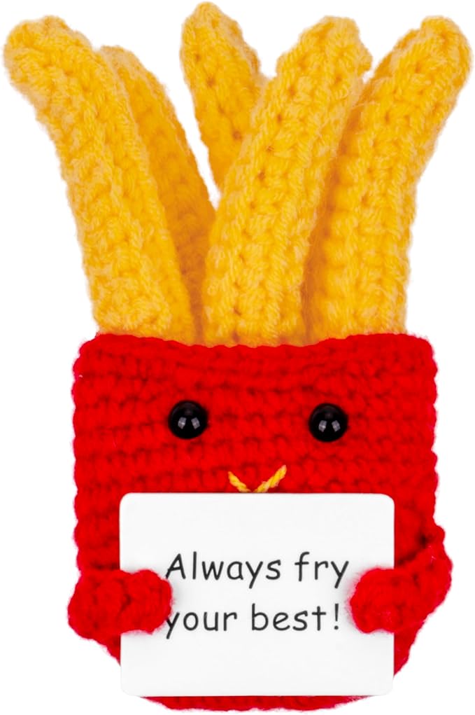 Amazon.com: Funny Positive French Fries Cute Crochet Toy with Positive ...