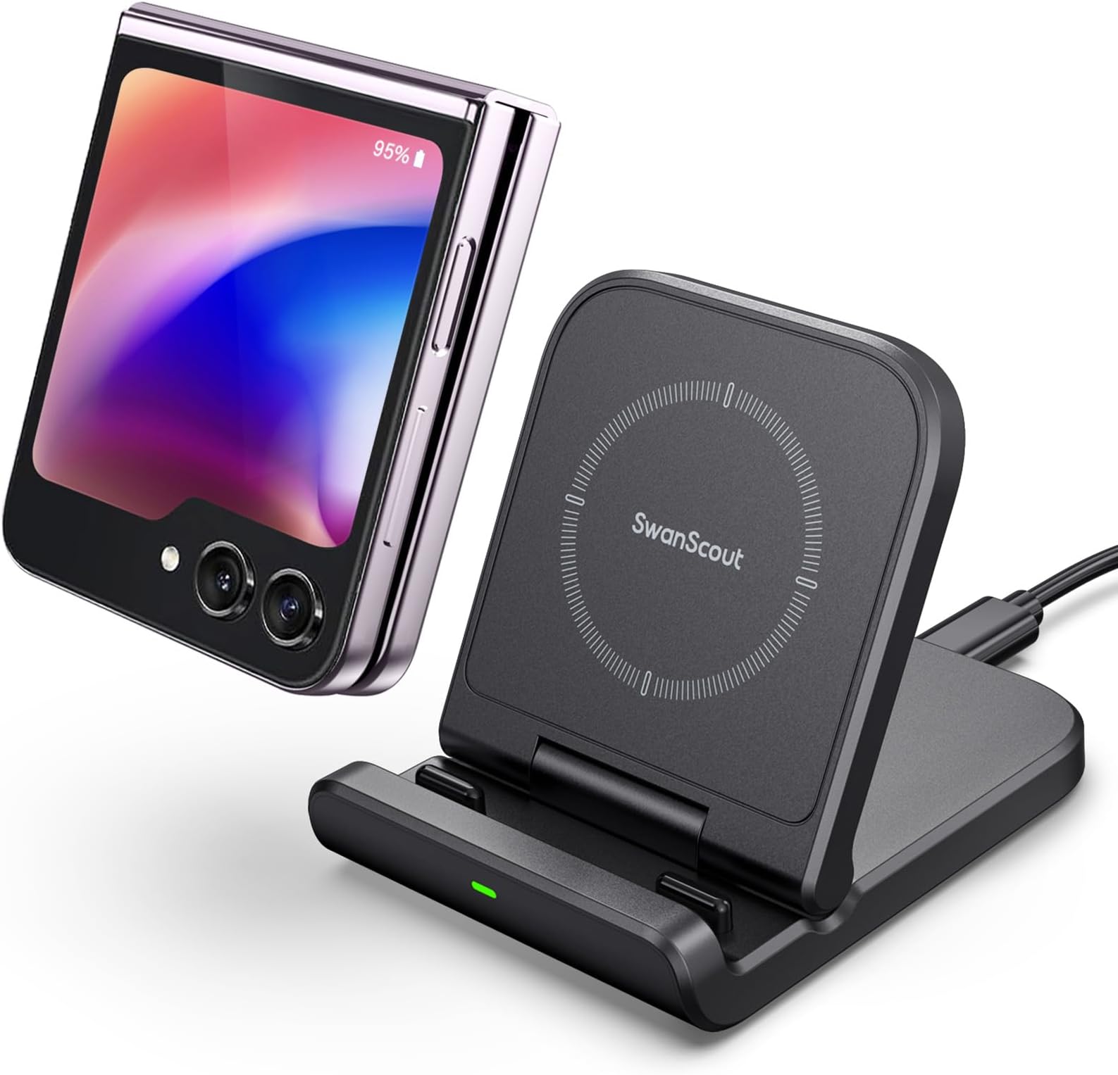 QI Chargeur sans fil 15 W compatible avec Samsung Galaxy Z Flip 5-4 - 3 ...