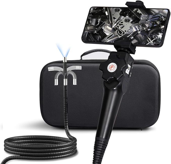 Amazon.com: Articulating Borescope,Two-Way 180°（1080P）,5.5mm Lens IP67 ...